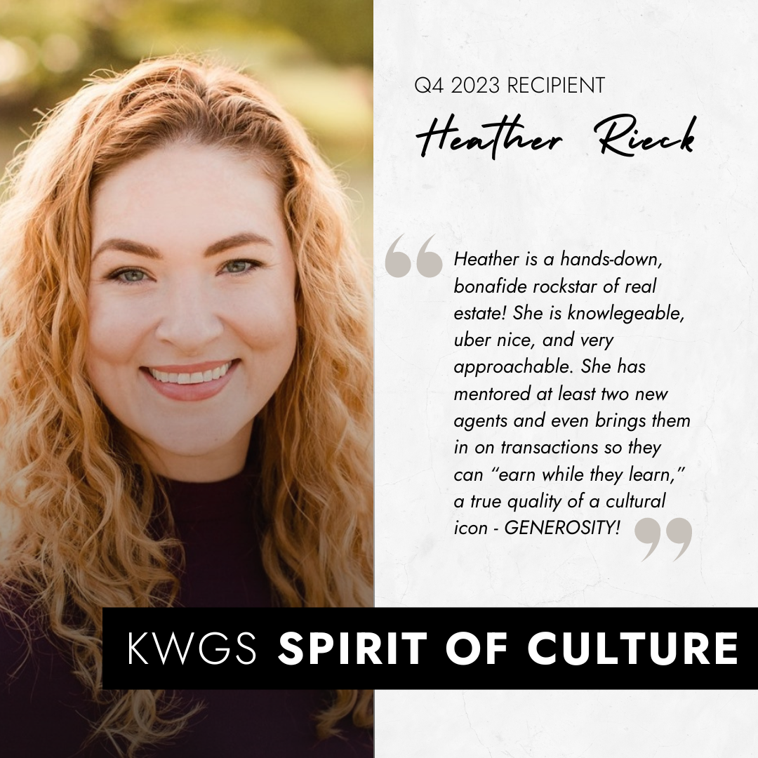 Heather Rieck Receives Q4 Spirit of Culture Award - KW Greater Seattle ...